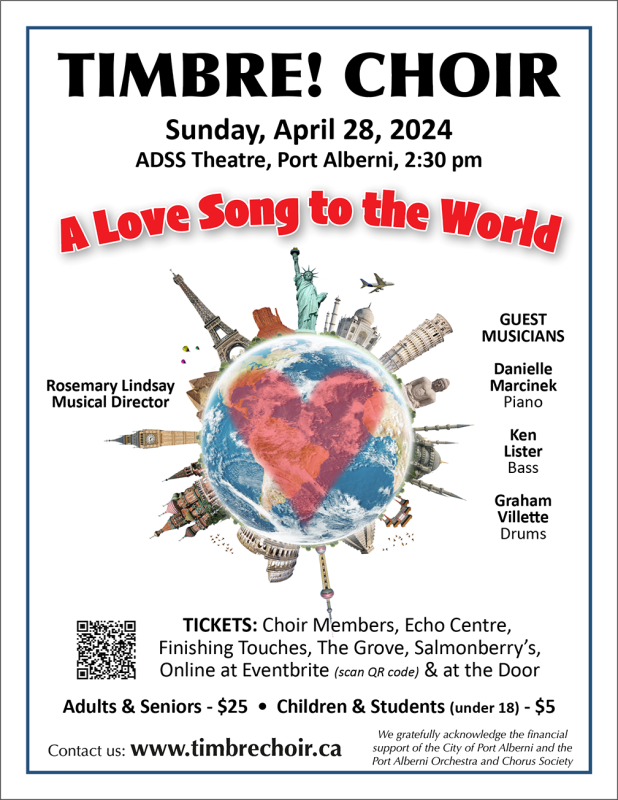 Timbre! Choir: A Love Song to the World - Alberni Valley Tourism