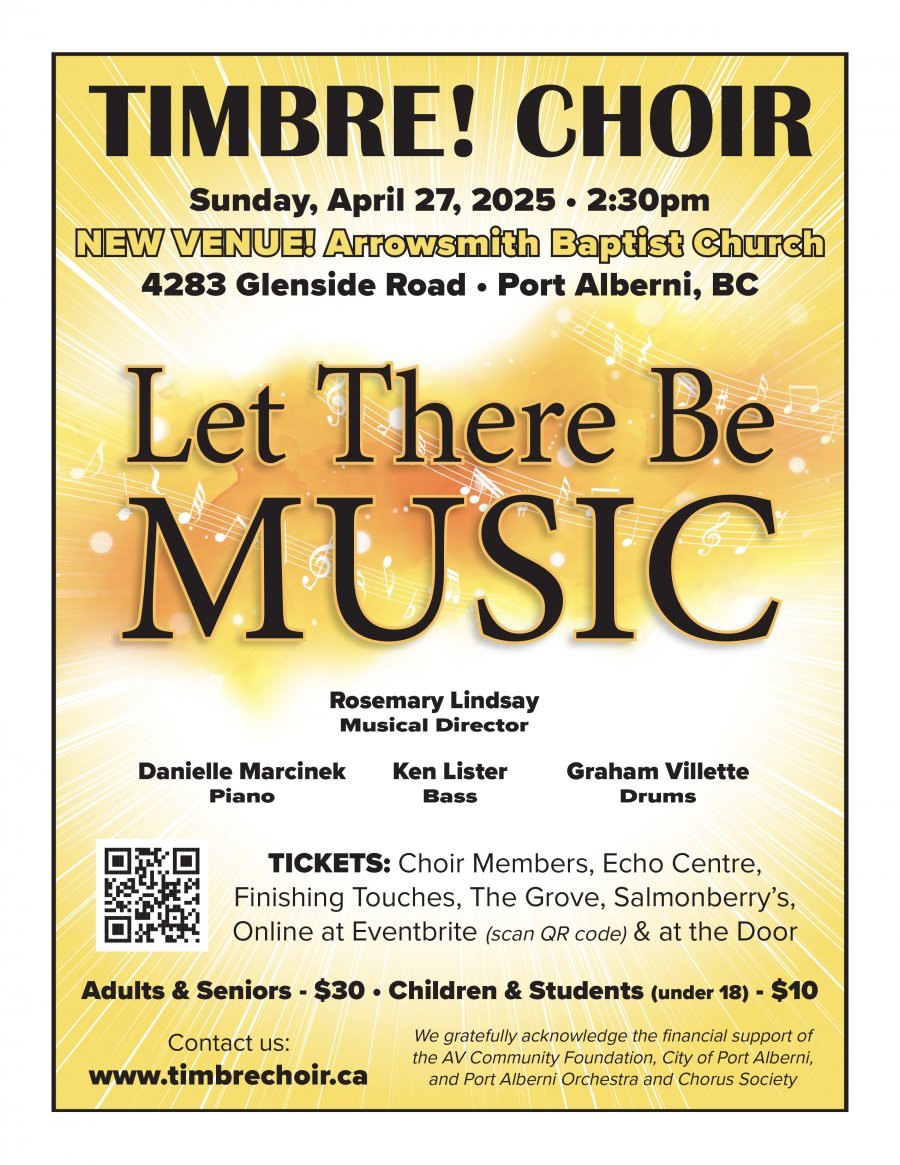 Timbre! Choir Presents "LET THERE BE MUSIC" - Alberni Valley Tourism